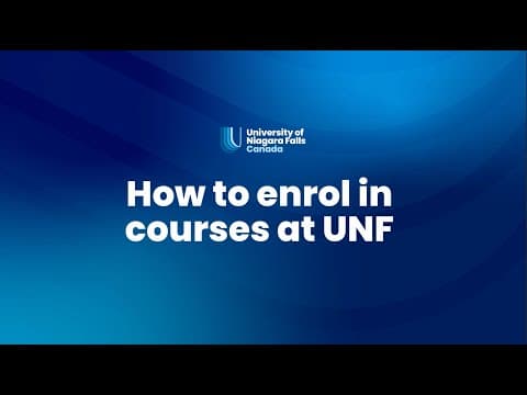 New to UNF - University of Niagara Falls Canada